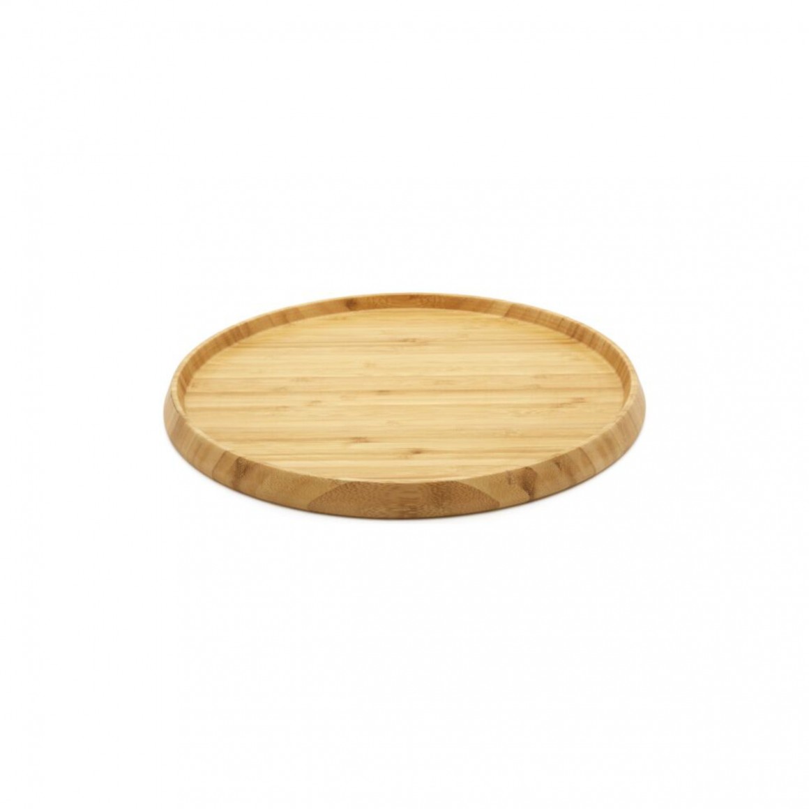 Serving tray round bamboo natural